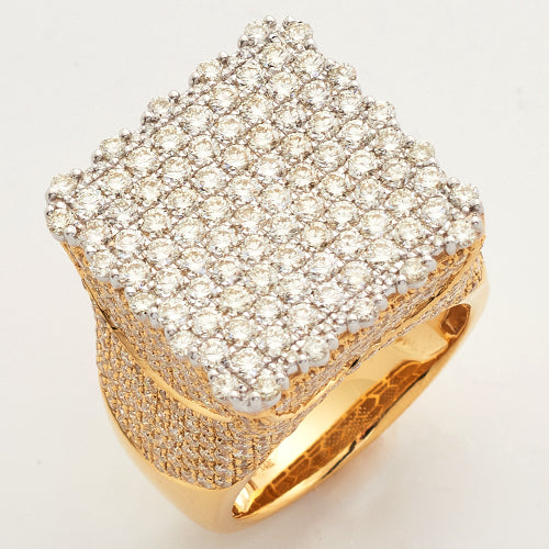 14KY+W 6.50CTW DIAMOND SQUARE FLAT TOP MENS RING – vvsandbetter